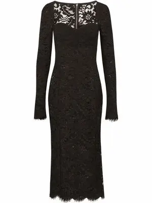 Dolce & Gabbana Scallop-hem Lace Midi Dress