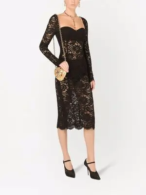 Dolce & Gabbana Scallop-hem Lace Midi Dress