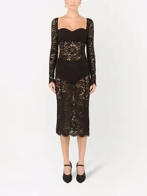 Dolce & Gabbana Scallop-hem Lace Midi Dress