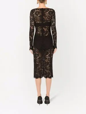 Dolce & Gabbana Scallop-hem Lace Midi Dress