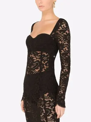 Dolce & Gabbana Scallop-hem Lace Midi Dress