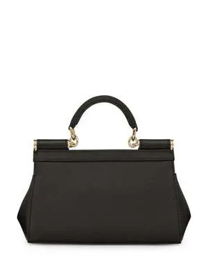 Dolce & Gabbana Mini Sicily Handbag In Dauphine Calfskin - Black