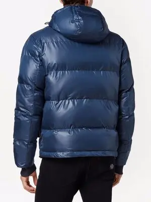 Philipp Plein Padded Long-sleeve Logo Jacket - Blue