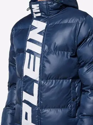 Philipp Plein Padded Long-sleeve Logo Jacket - Blue