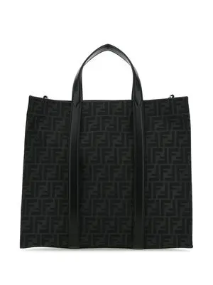 Fendi Ff-monogram Tote Bag - Black