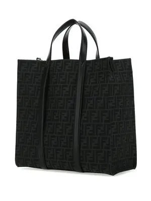 Fendi Ff-monogram Tote Bag - Black