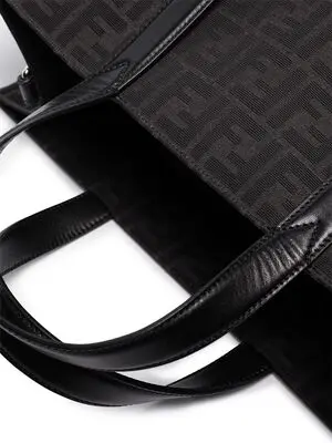 Fendi Ff-monogram Tote Bag - Black