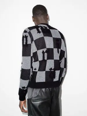 Amiri Checked Two-tone Cashmere Jumper