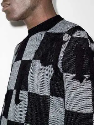 Amiri Checked Two-tone Cashmere Jumper