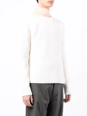 Off-White Ribbed-knit Jumper - White