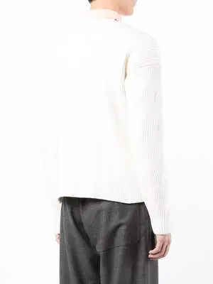 Off-White Ribbed-knit Jumper - White