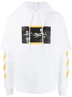 Off-White Graphic-print Layered Hoodie - White