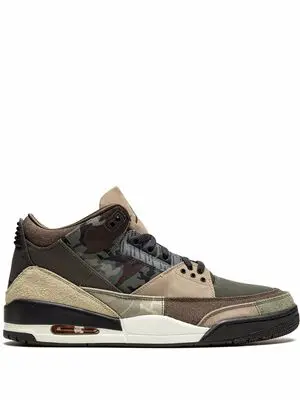 JORDAN Air 3 Patchwork Camo Sneakers - Brown