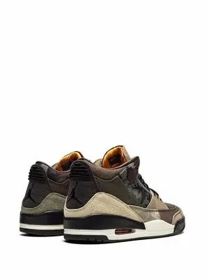JORDAN Air 3 Patchwork Camo Sneakers - Brown