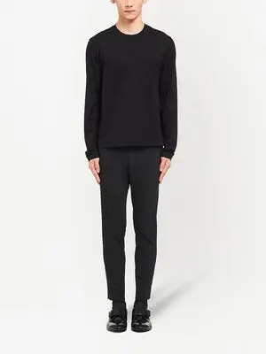 Prada Embroidered Logo Long-sleeve T-shirt