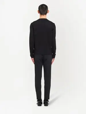 Prada Embroidered Logo Long-sleeve T-shirt