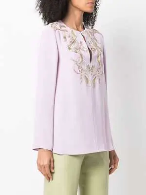 Emilio Pucci Farfalle Embroidered Long-sleeve Top