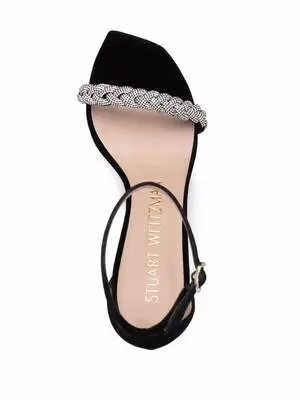 STUART WEITZMAN Embellished Ankle Strap Sandals
