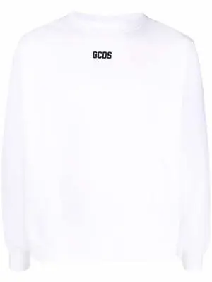 Gcds Logo-print Crew Neck Sweatshirt - White