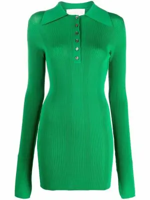 Remain Birger Christensen Ribbed Knit Polo Top