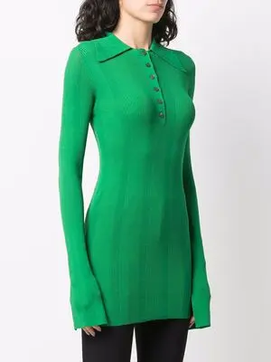 Remain Birger Christensen Ribbed Knit Polo Top