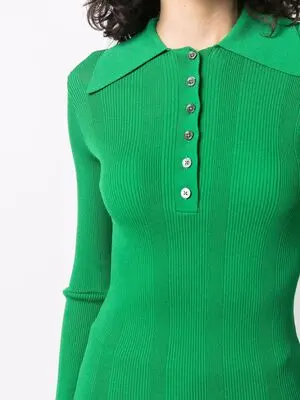Remain Birger Christensen Ribbed Knit Polo Top