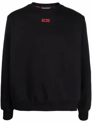Gcds Logo Print Crewneck Sweatshirt - Black