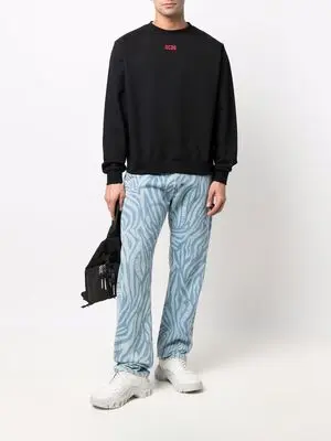 Gcds Logo Print Crewneck Sweatshirt
