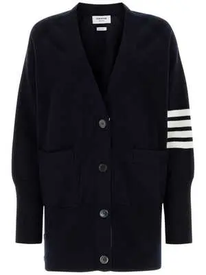 Thom Browne 4-bar Knitted Cardigan - Blue