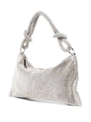 Cult Gaia Crystal-embellished Knotted Shoulder Bag - Silver