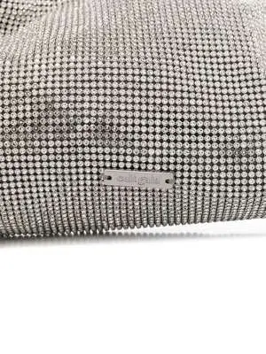Cult Gaia Crystal-embellished Knotted Shoulder Bag - Silver