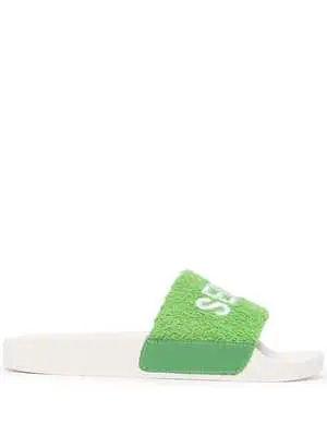 Senso Elly Logo-embroidered Slides - Green
