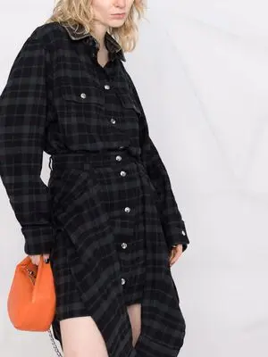 DIESEL® Janice Checked Shirt Dress