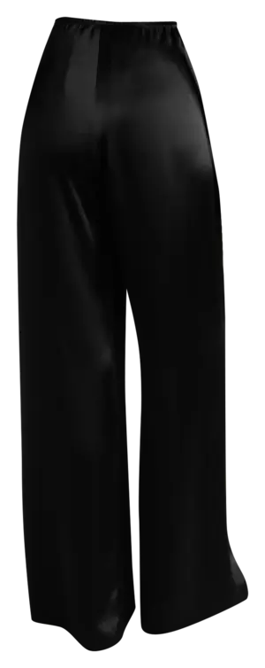 LESET Barb Satin Wide-leg Pants - Black