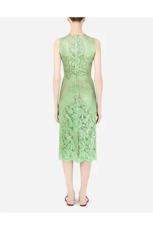 Dolce & Gabbana Laminated Lace Calf-length Dress