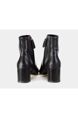 SANTM Monti Embossed Leather Boots - Black
