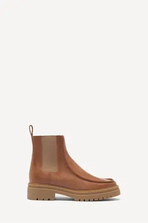 Ba&sh Cosi Leather Chelsea Boots Natural