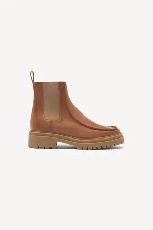 Ba&sh Cosi Leather Chelsea Boots Neutral