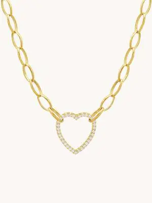 JENNIFER MEYER Edith Link Necklace With Diamond Heart