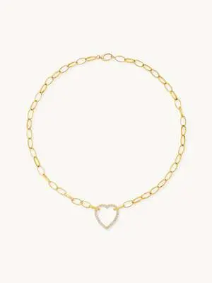 JENNIFER MEYER Edith Link Necklace With Diamond Heart