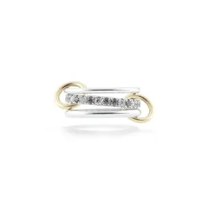 SPINELLI KILCOLLIN Petunia Stacked Ring - Sterling Silver,yellow Gold,grey Diamonds