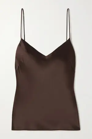 Galvan Brown Satin Camisole Brown