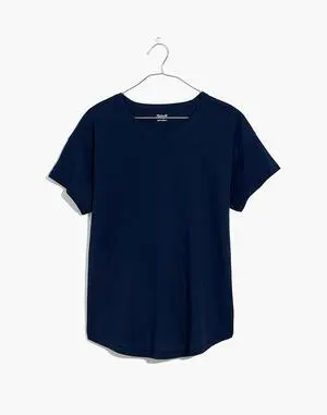 Madewell Whisper Cotton Ribbed Crewneck Tee - Dark Nightfall