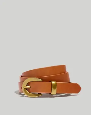 Madewell Skinny Leather Belt With Buckle Desert Camel