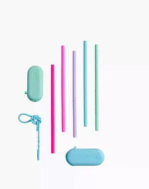 Madewell Gir Five-pack Silicone Standard Straw Set - Pink Multi