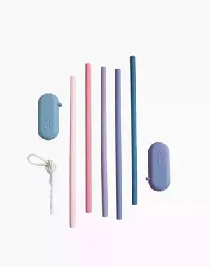 Madewell GIR Five-Pack Silicone Standard Straw Set Purple Multi
