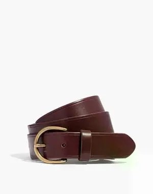 Madewell Medium Perfect Leather Belt - Dark Cabernet