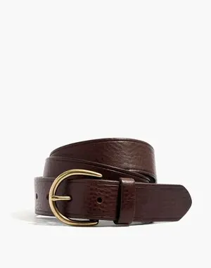 Madewell Medium Perfect Leather Belt - Dark Chestnut