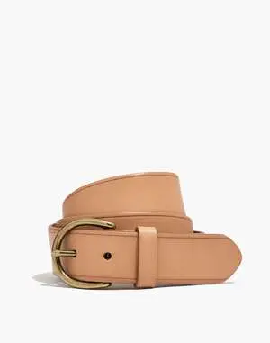 Madewell Medium Perfect Leather Belt - Linen