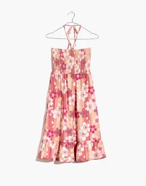 Madewell Mw Warm Smocked Floral Midi Dress